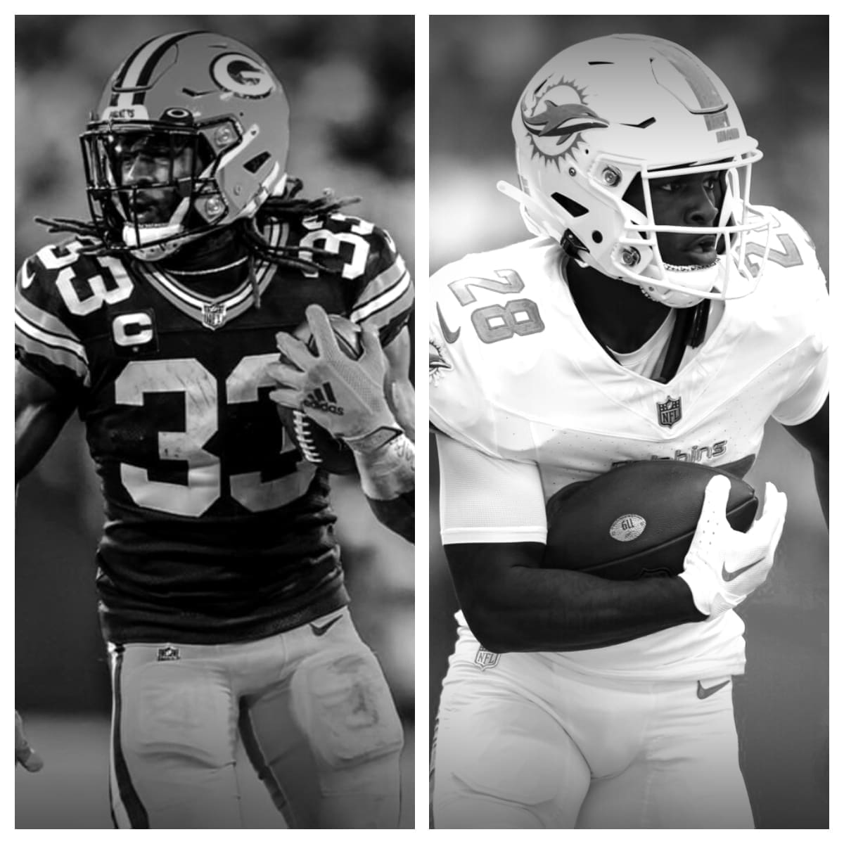 Aaron Jones vs De'Von Achane Stats Comparison | Career Side by Side Records