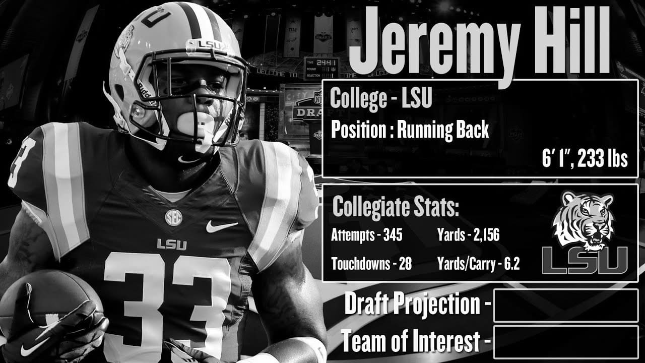 Jeremy Hill College Stats, RB Career, LSU
